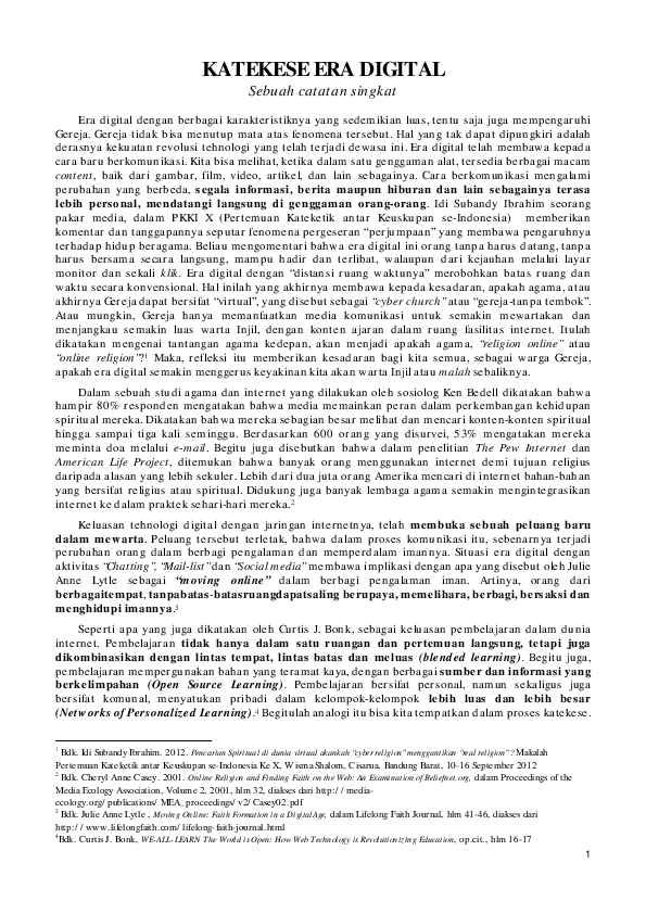 (PDF) Katekese di Era Digital