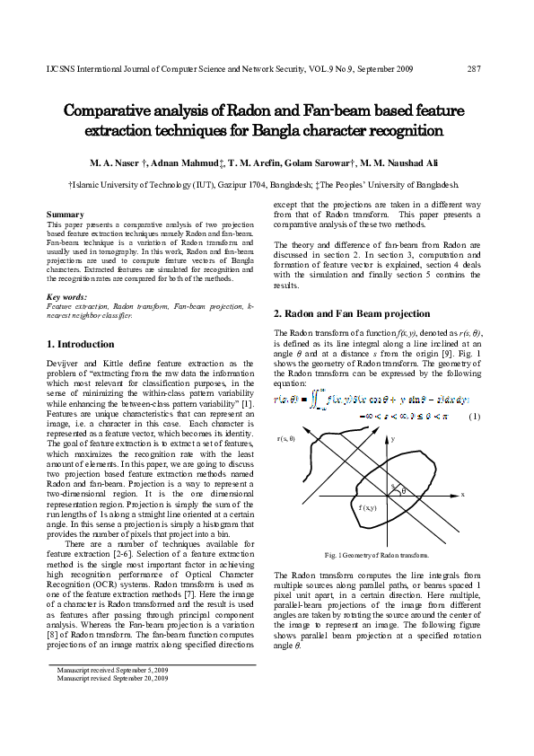 (PDF) Comparative analysis of Radon and Fan-beam based feature extraction techniques for Bangla ...