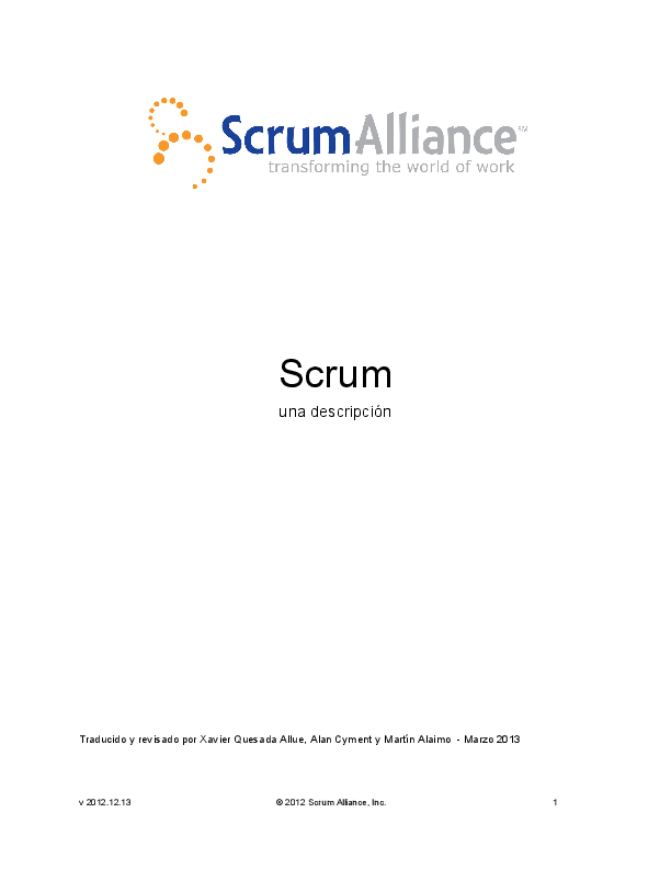 (PDF) Scrum una descripción Scrum Principios de Scrum Valores del ...