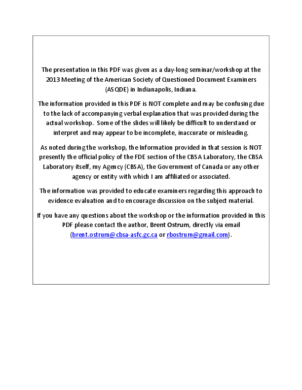 Pdf Questioned Documents Conclusion Scales And Logical Inference