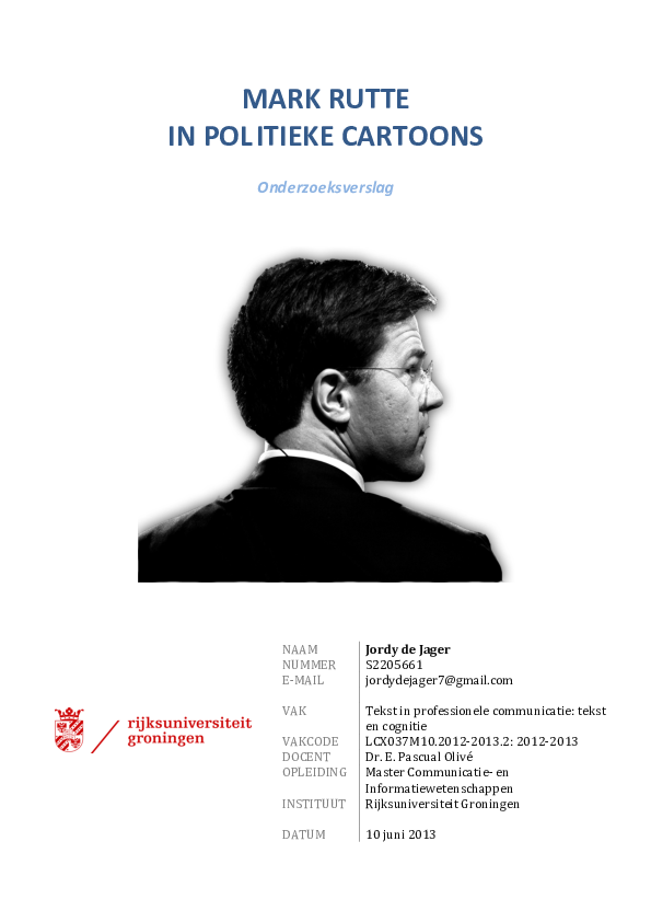 (PDF) Mark Rutte in politieke cartoons