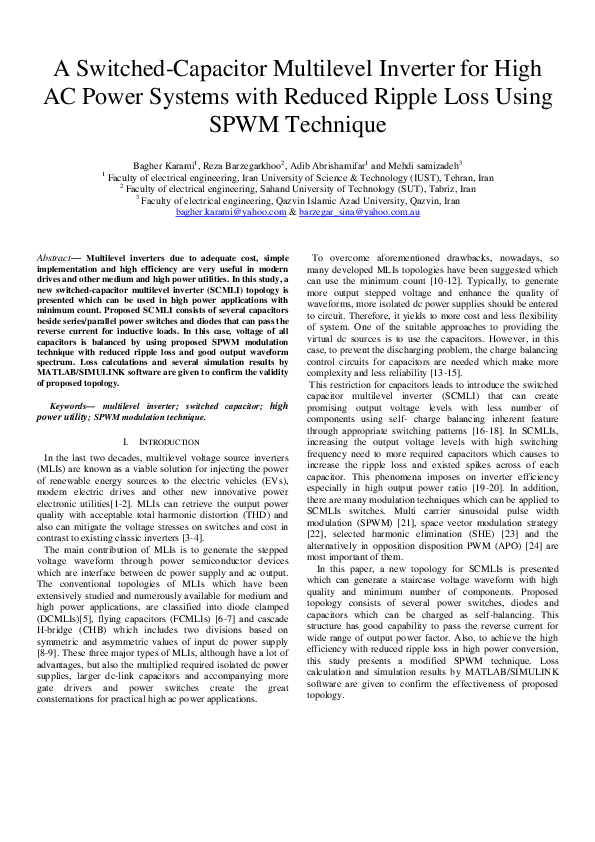 (PDF) A Switched-Capacitor Multilevel Inverter for High AC Power Systems with Reduced Ripple ...