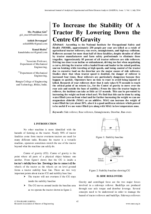 (PDF) To Increase the Stability Of A Tractor By Lowering Down the ...