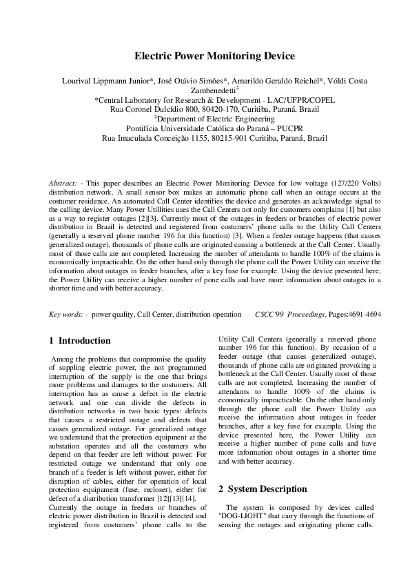 (PDF) Electric Power Monitoring Device