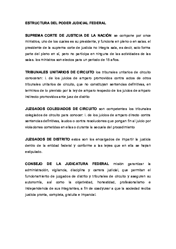 (DOC) ESTRUCTURA DEL PODER JUDICIAL FEDERAL