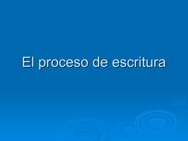 (PPT) El proceso de escritura
