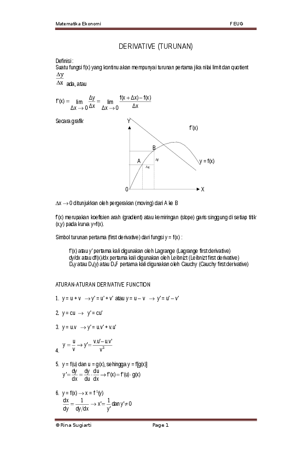 (DOC) DERIVATIVE (TURUNAN