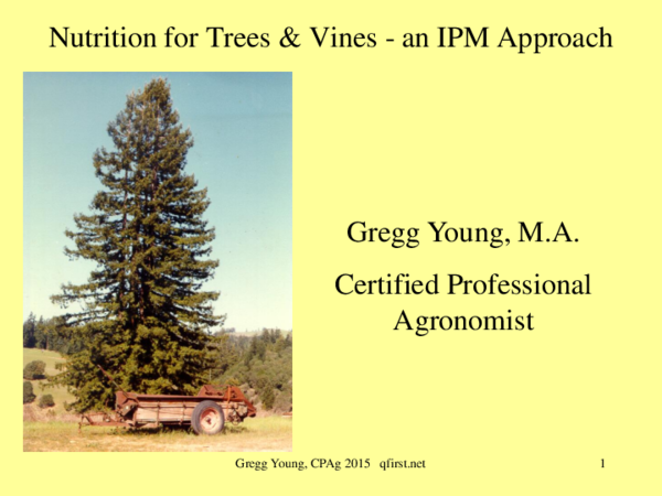 (PDF) Nutrition for Trees + Vines - an IPM Approach 2015