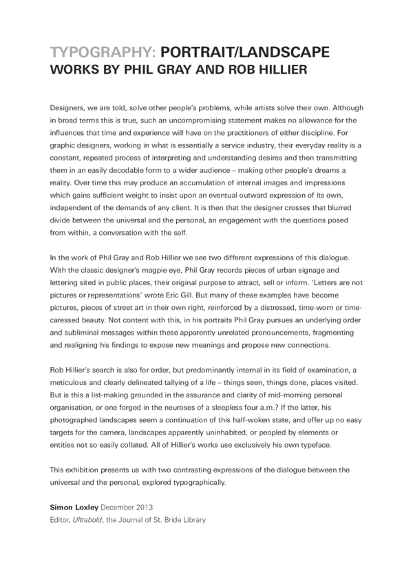 (PDF) Portrait Landscape Exhibition Essay