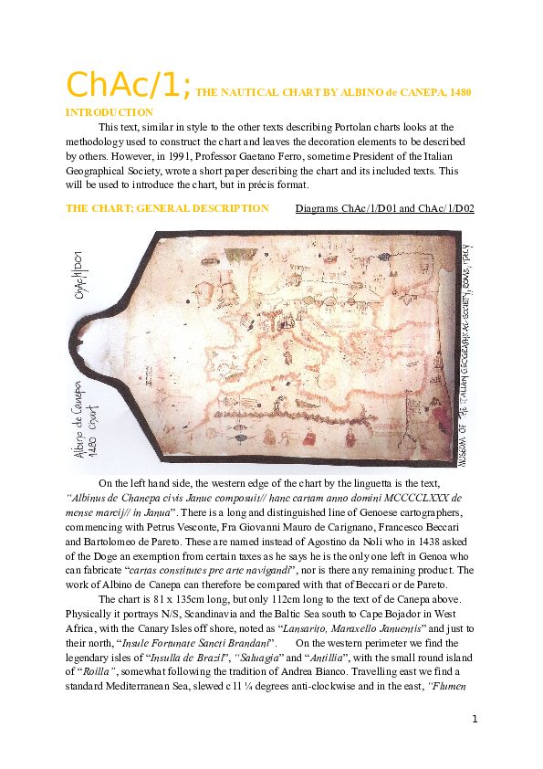 (DOC) ChAc/1; Albino de Canepa, 1480 portolan chart