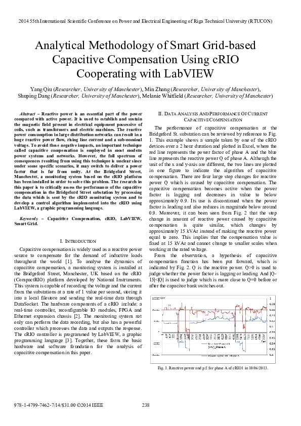(PDF) Analytical Methodology of Smart Grid-based Capacitive Compensation Using cRIO Cooperating ...