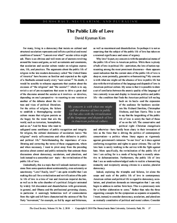 (PDF) The Public Life of Love