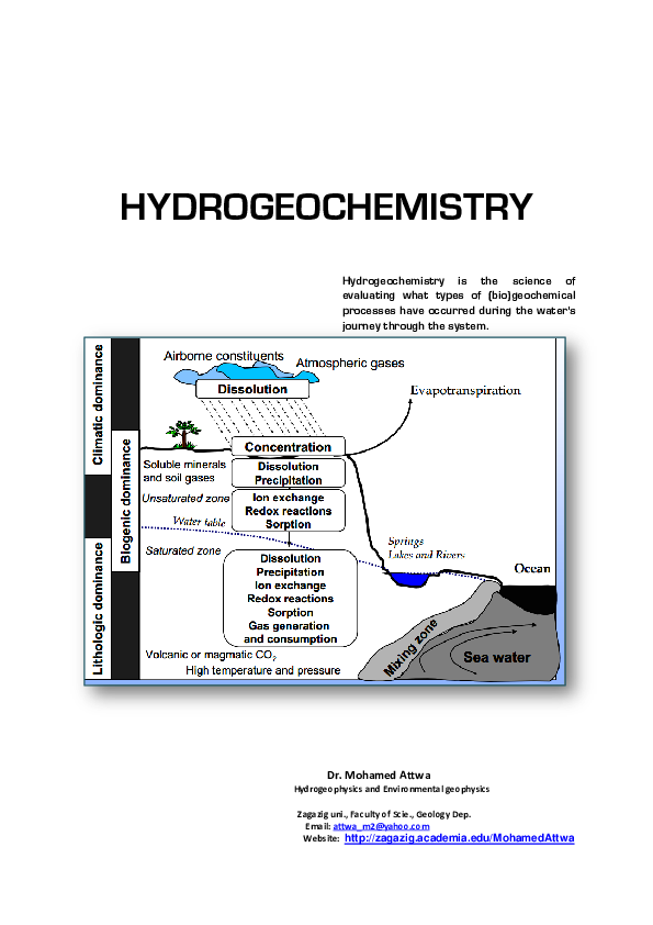 (PDF) Hydrogeochemistry lect.