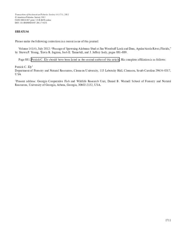 (PDF) Passage of Spawning Alabama Shad at Jim Woodruff Lock and Dam ...