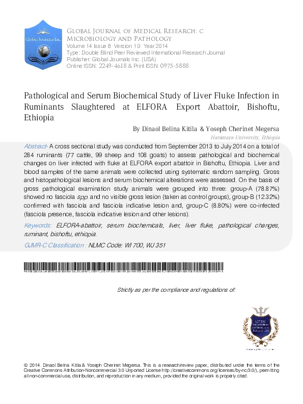 (PDF) Pathological and Serum Biochemical Study of Liver Fluke Infection ...