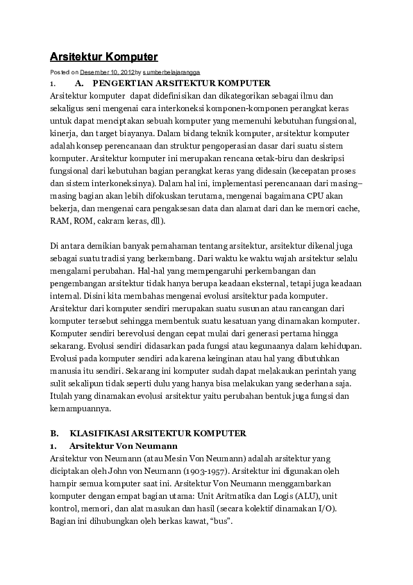 (DOC) Arsitektur Komputer