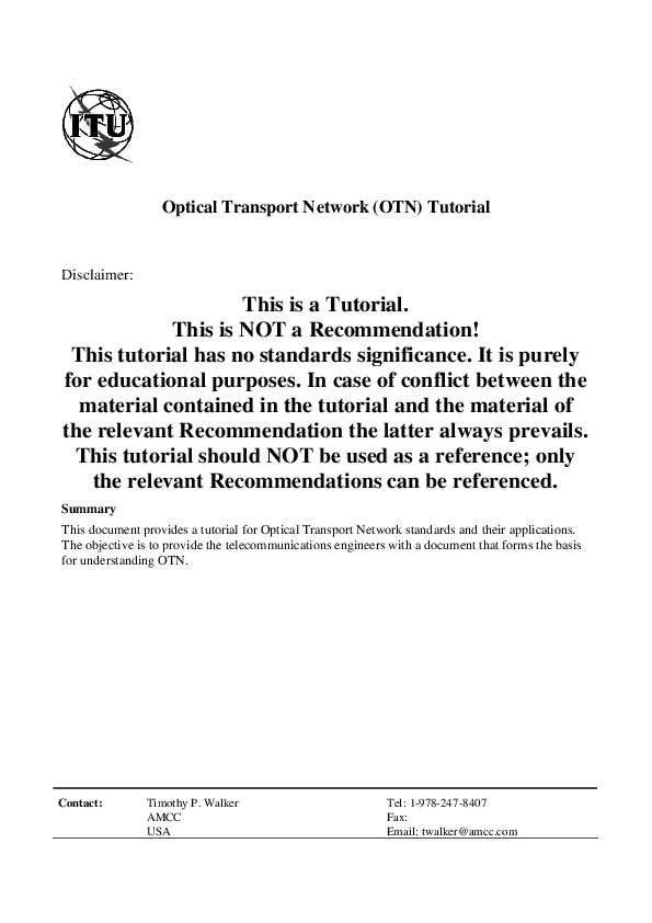 (PDF) OTN tutorial