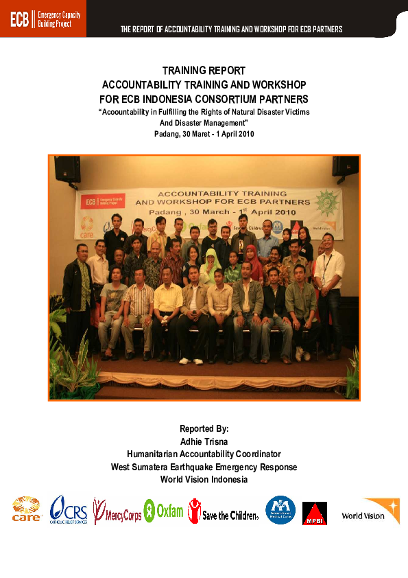 (PDF) Emergency Capacity Building (ECB) Humanitarian Accountability ...