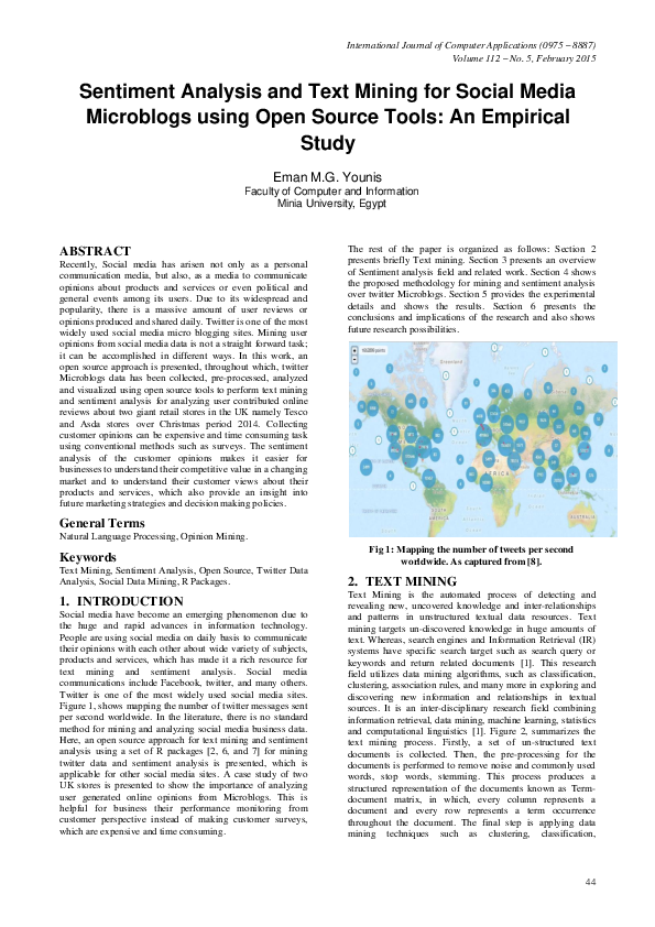 Pdf Sentiment Analysis And Text Mining For Social Media Microblogs