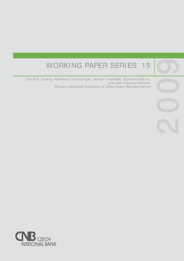 Pdf Efficient Likelihood Evaluation Of State Space Representations