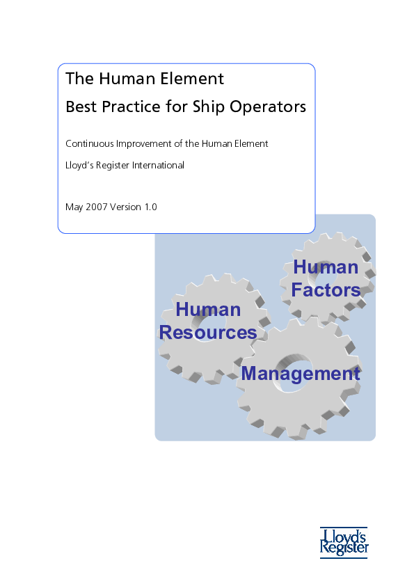 (PDF) Human Factors Human Resources Management The Human Element Best ...