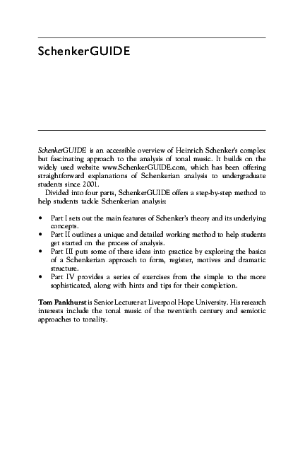 (PDF) SchenkerGUIDE: A Brief Handbook and Website for Schenkerian Analysis