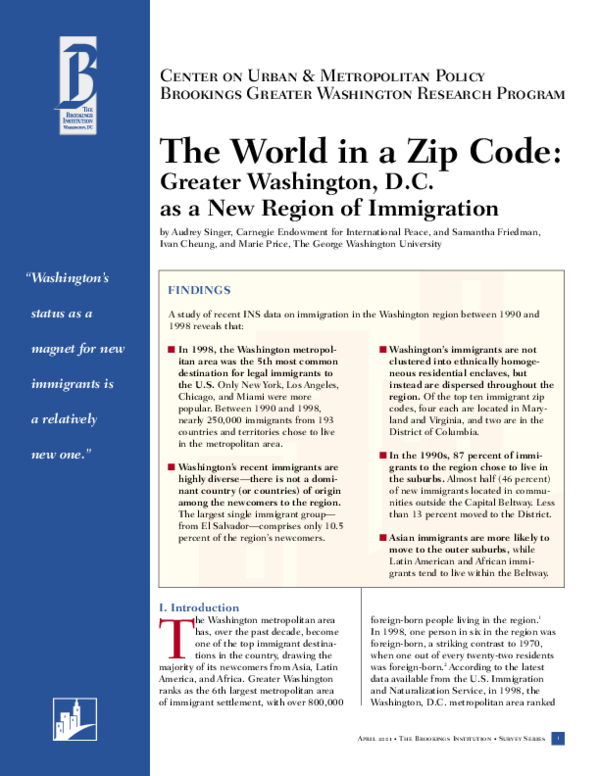 (PDF) Center on Urban & Metropolitan Policy Brookings Greater ...