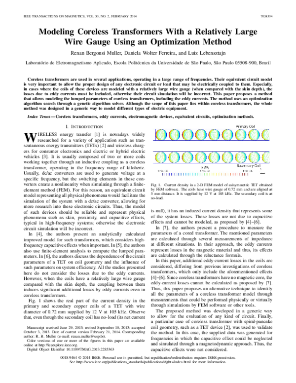 (PDF) Modeling Coreless Transformers With a Relatively Large Wire Gauge ...
