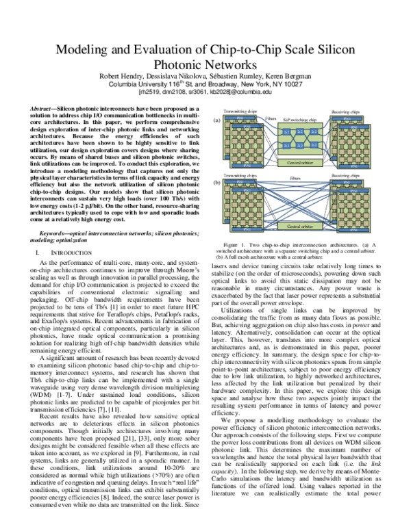(PDF) High Bandwidth, Energy Efficient Silicon Photonic Architectures ... (PDF) High Bandwidth, Energy Efficient Silicon Photonic Architectures ...