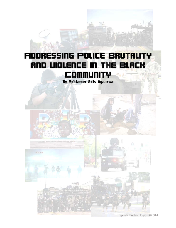 (PDF) Addressing Police Brutality and Violence in Black Communities