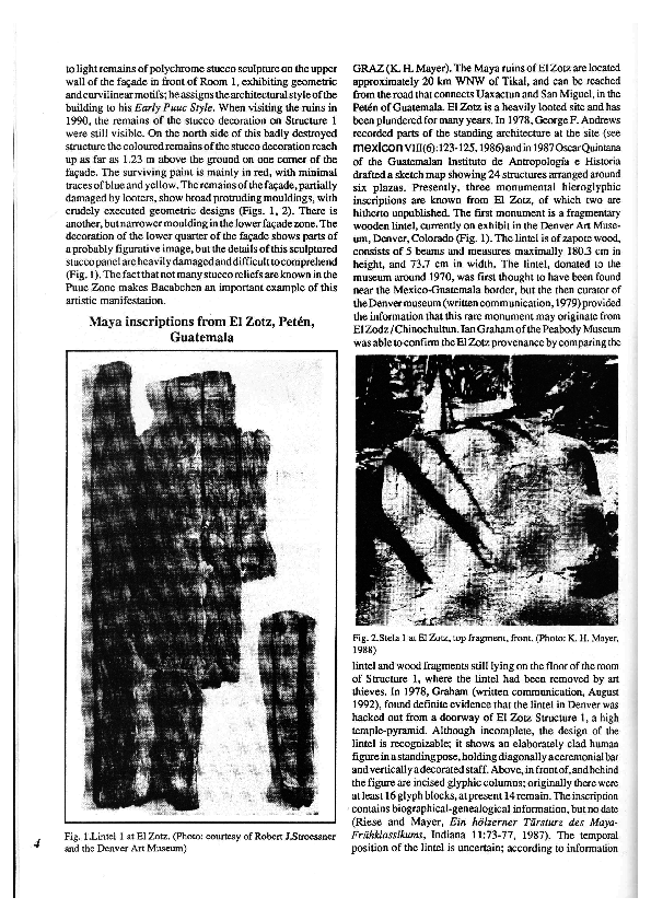 (PDF) Maya Inscriptions from El Zotz, Petén, Guatemala