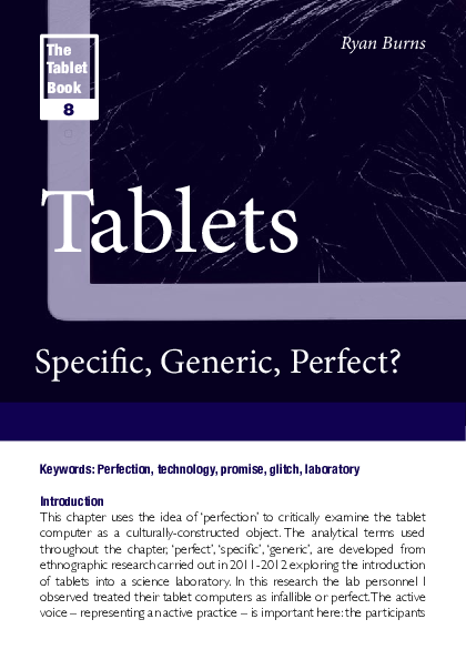 (PDF) Tablets: Specific, Generic, Perfect?