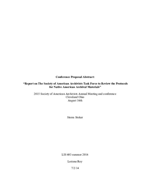 (PDF) Report on The Society of American Archivists Task Force to Review ...