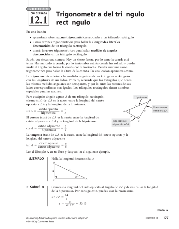 (PDF) Trigonometría del triángulo rectángulo