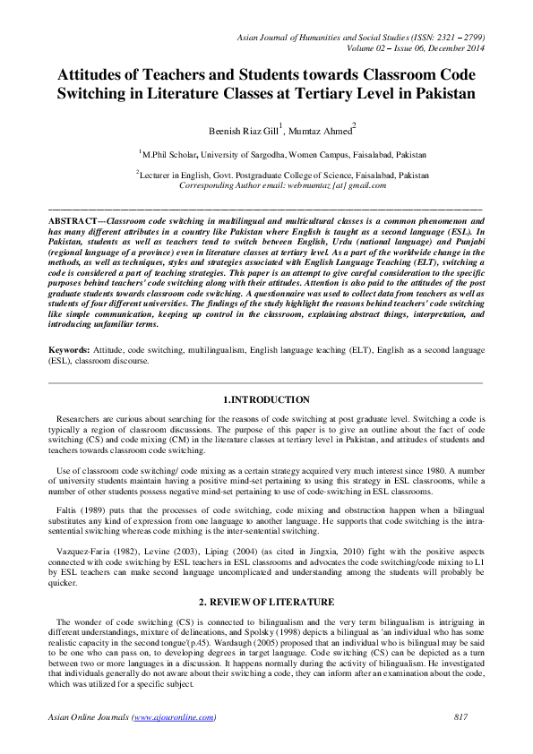 literature review on code switching and code mixing