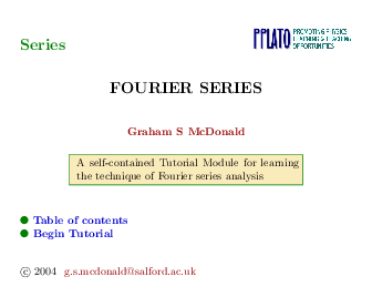 (PDF) Fourier Series For the Course MAT-197