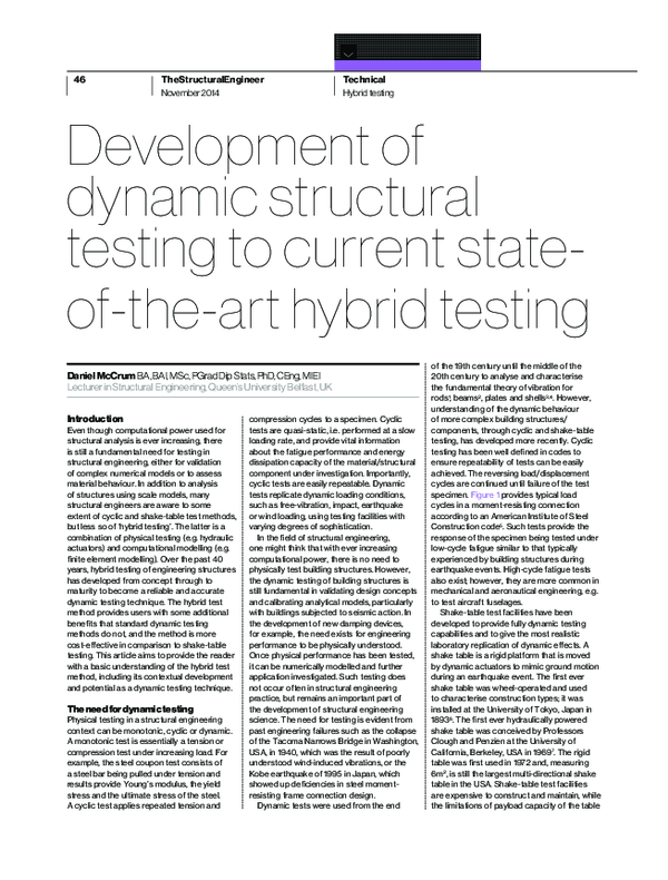 (PDF) Development of dynamic structural testing to current state-of-the ...