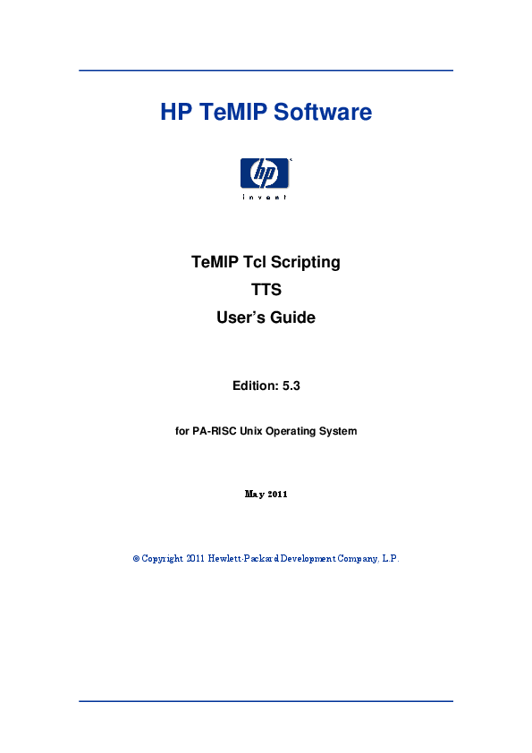(PDF) HP TeMIP TTS UG 5.3 PA RISC
