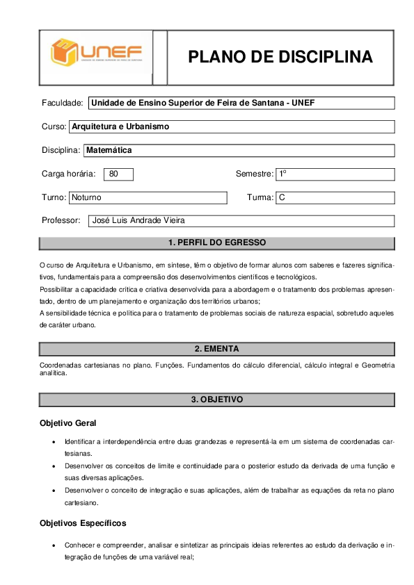 (PDF) Plano de disciplina MatemÃ¡tica - Luis Vieira