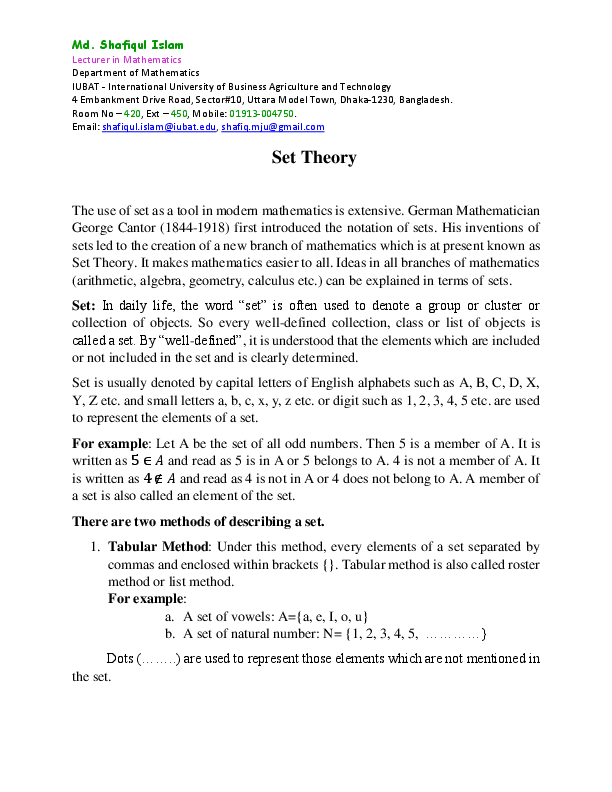 (PDF) Set Theory