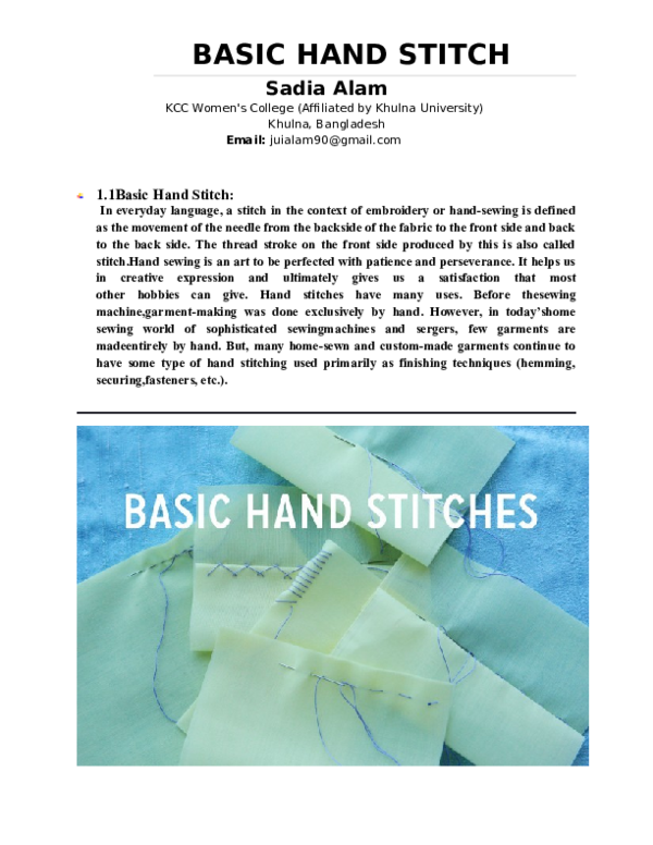 (DOC) BASIC HAND STITCH