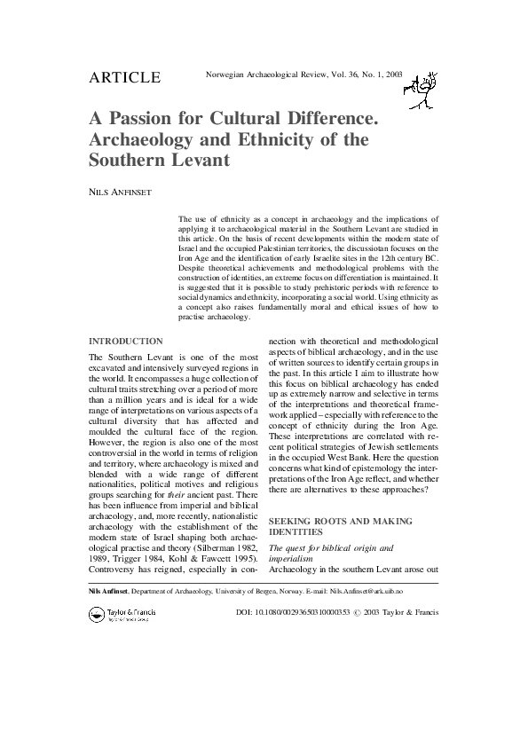 (PDF) A passion for cultural difference. Archaeology and ethnicity in ...