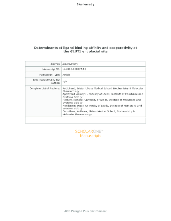 Pdf Determinants Of Ligand Binding Affinity And Cooperativity At The