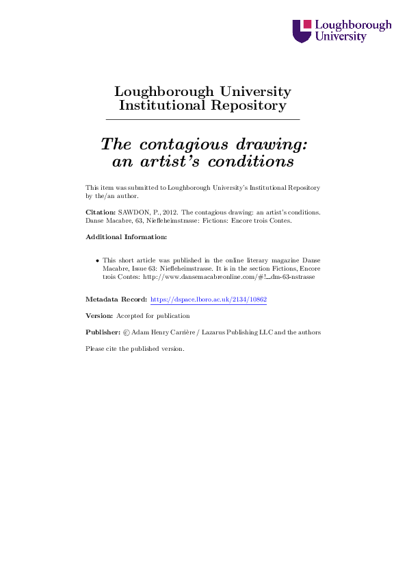 (PDF) The contagious drawing: an artist's conditions