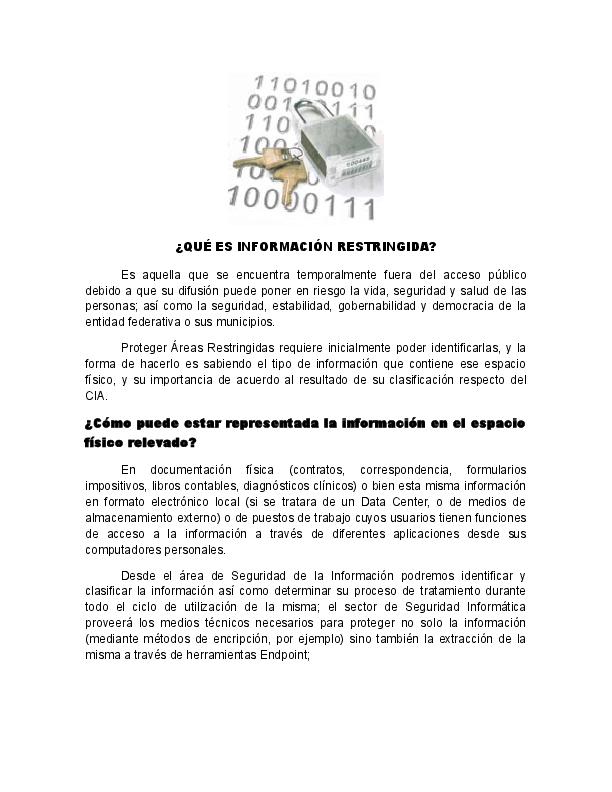 (DOC) QUÉ ES INFORMACIÓN RESTRINGIDA