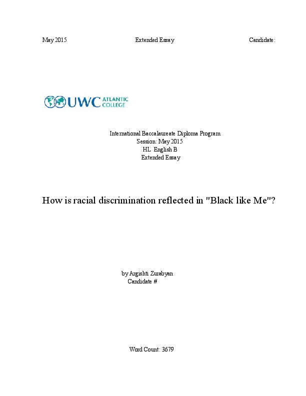 (DOC) How is racial discrimination reflected in "Black like Me"?