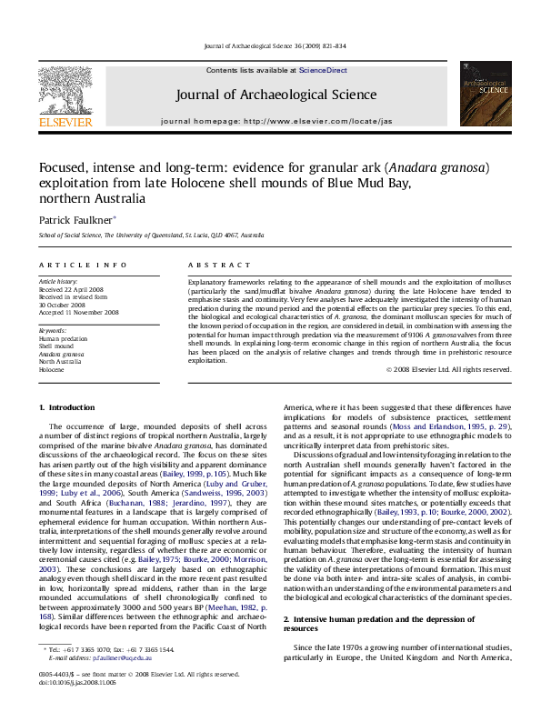 (PDF) Focused, intense and long-term: evidence for granular ark ...