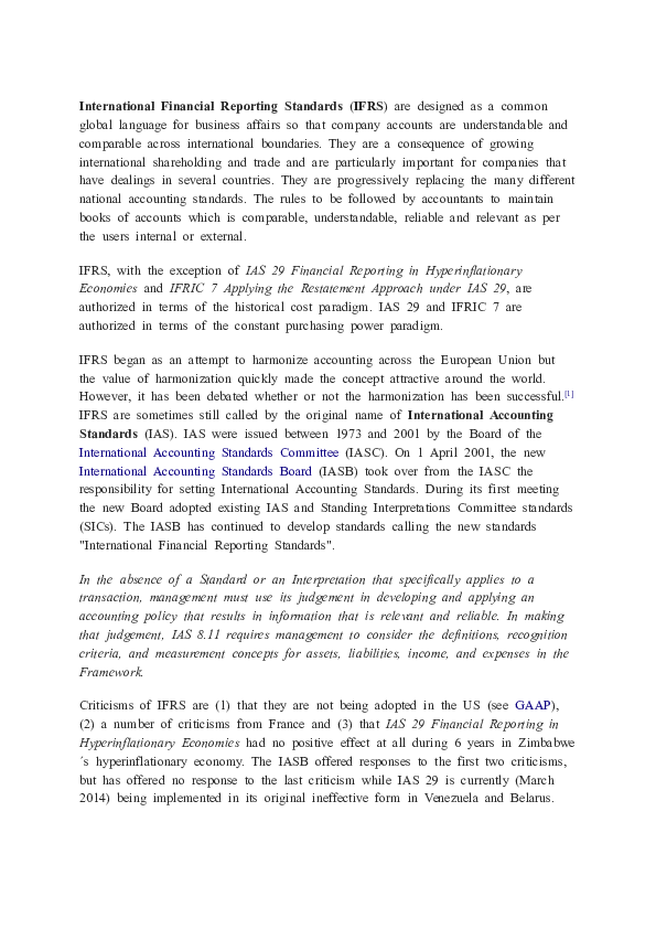 (DOC) International Financial Reporting Standards
