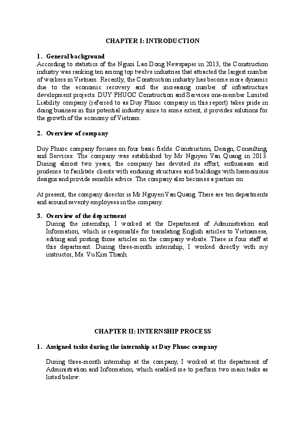 (DOC) internship report