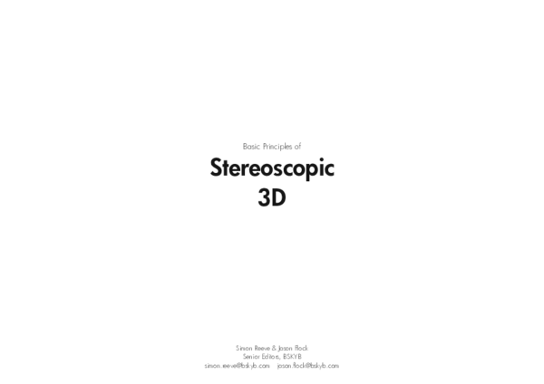 (PDF) Basic Principles of Stereoscopic 3D v1